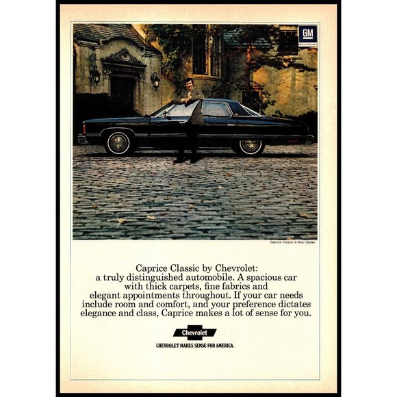 Chevrolet | Art | 974 Chevy Caprice Classic Sedan Vintage Print Ad ...